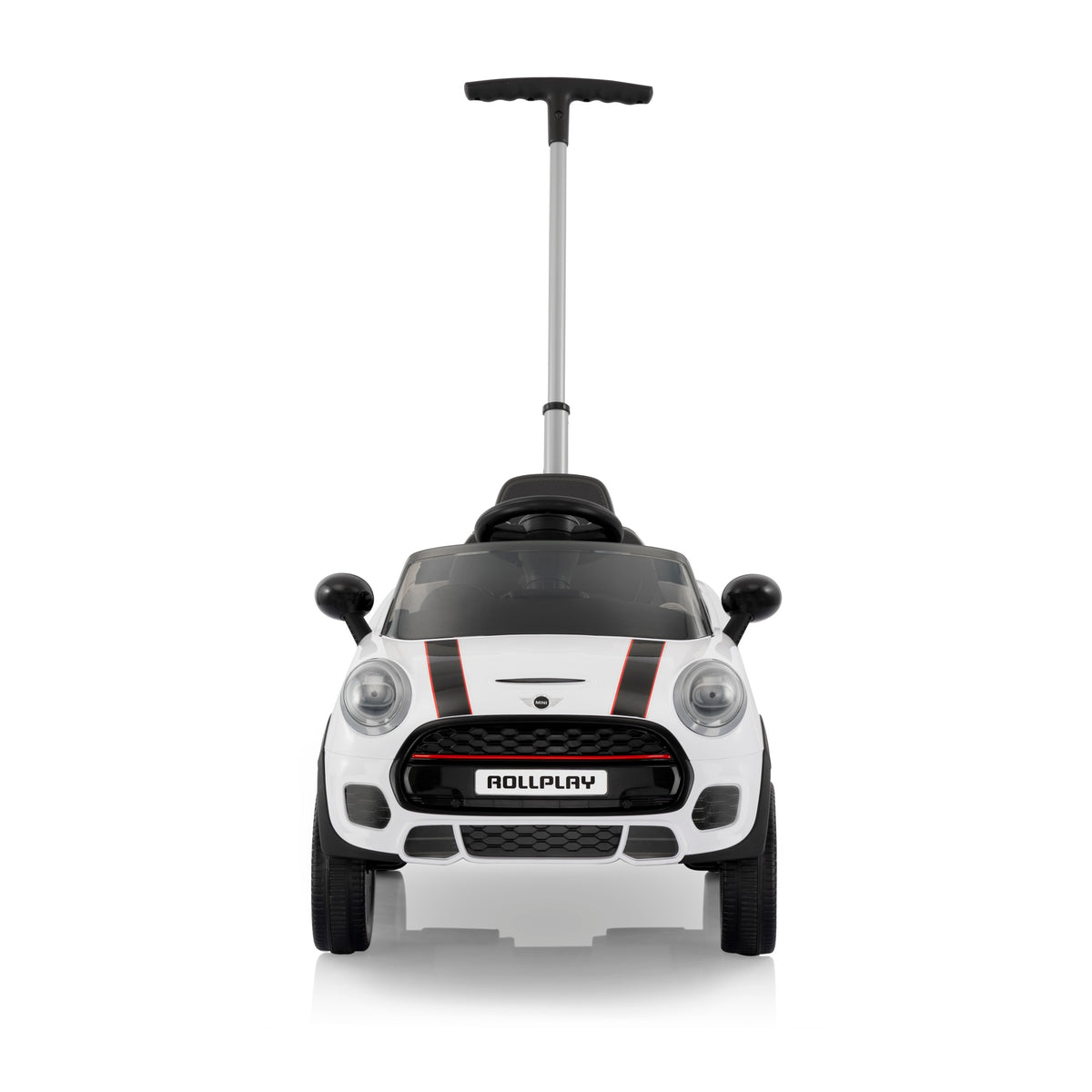 Mini Cooper Play Push Car with Parental Handle – White – Wheelie World