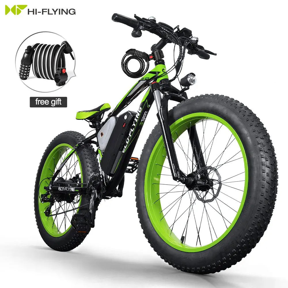 Eco–Flying Fat Tire Electric Bike In Lime Green – Wheelie World