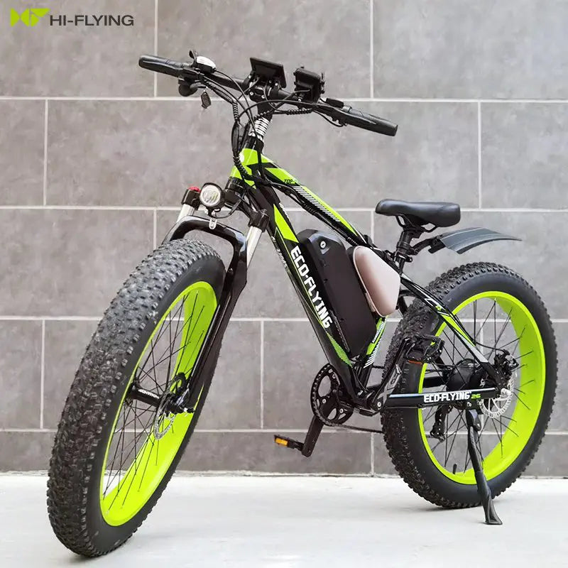 Eco–Flying Fat Tire Electric Bike In Lime Green – Wheelie World